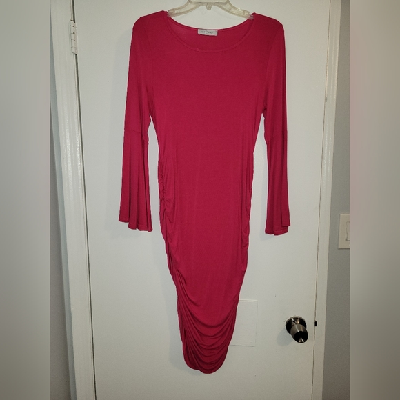 My Bump | Dresses | My Bump Size L Hot Pink Body Con Maternity Dress ...